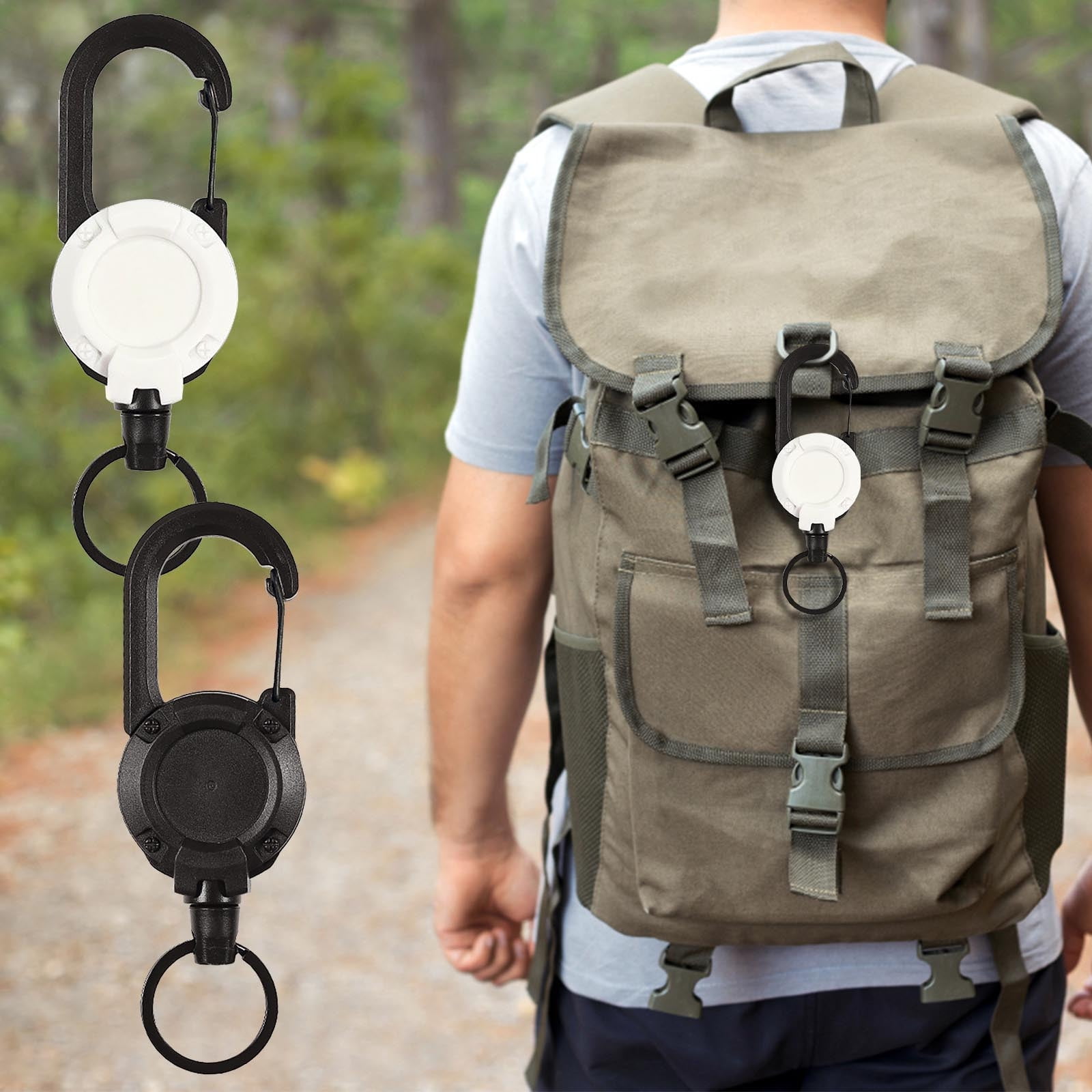 2Pcs Retractable Keychain, Yannianjz Retractable Keychain, Heavy Duty ...
