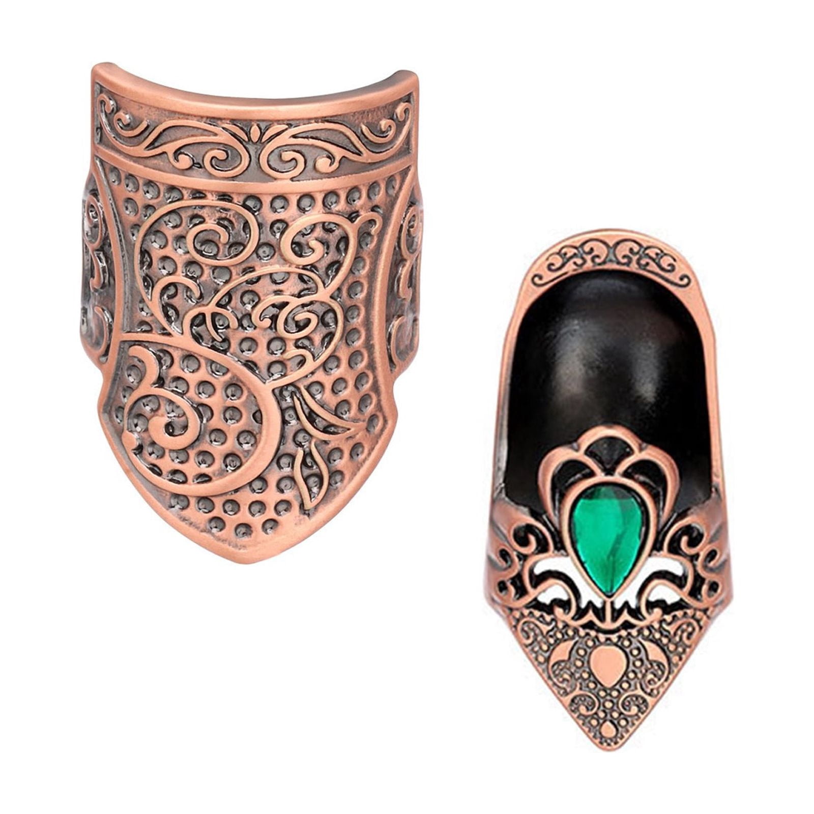 2Pcs Retro Metal Thimble Finger Tip Protector Ergonomic Finger Guards ...