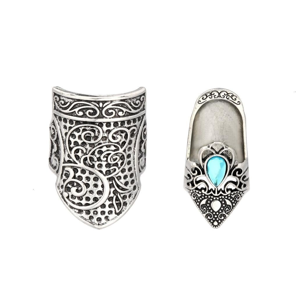 2Pcs Retro Metal Thimble Finger Tip Protector Ergonomic Finger Guards ...
