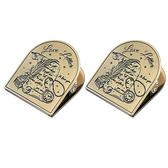 2Pcs Retro Note Paper Clip Metal Bookmarks Clip Scrapbooking Page Clamp ...