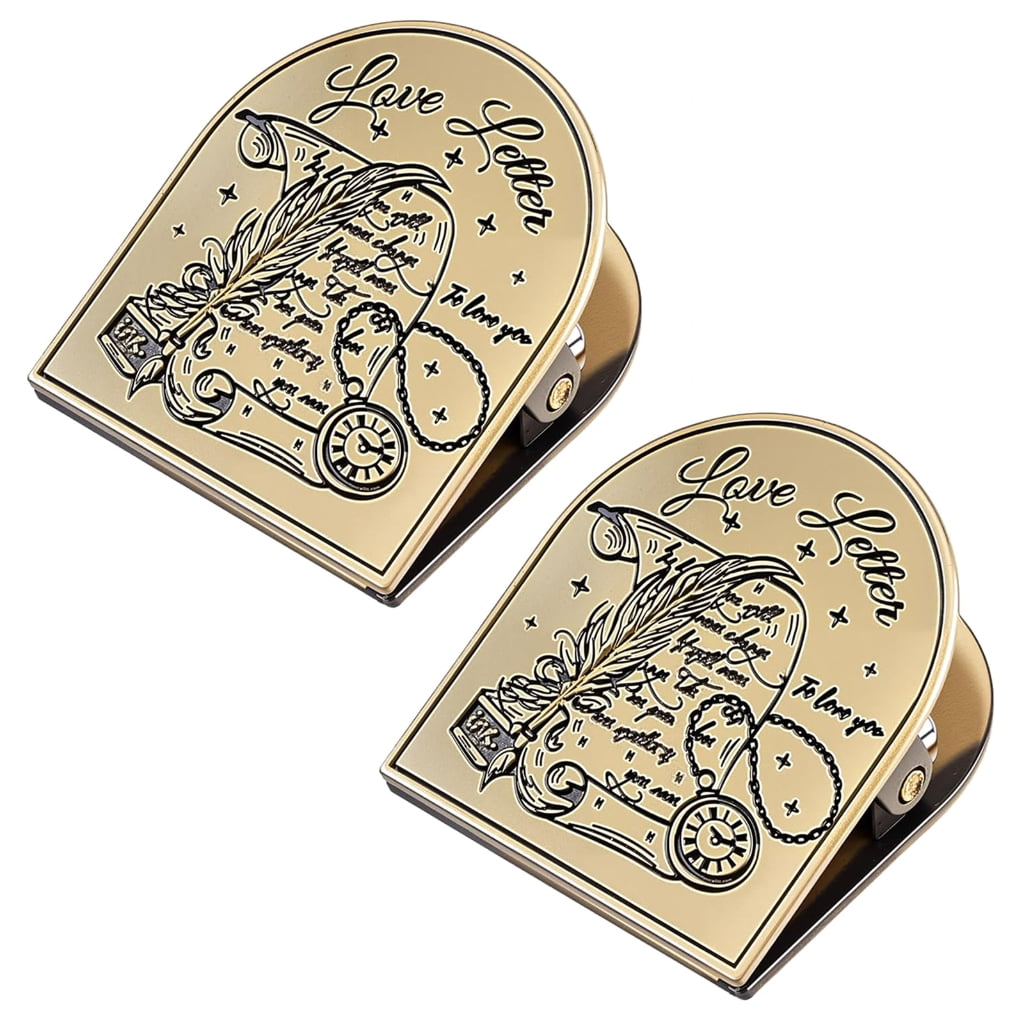 2Pcs Retro Note Paper Clip Metal Bookmarks Page Clips Document ...