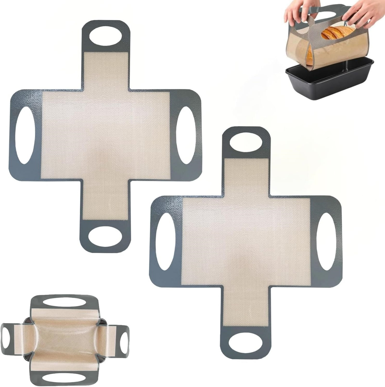 2Pcs Reusable Silicone Bread Loaf Pan Liner, Food-Grade Silicone Bread ...