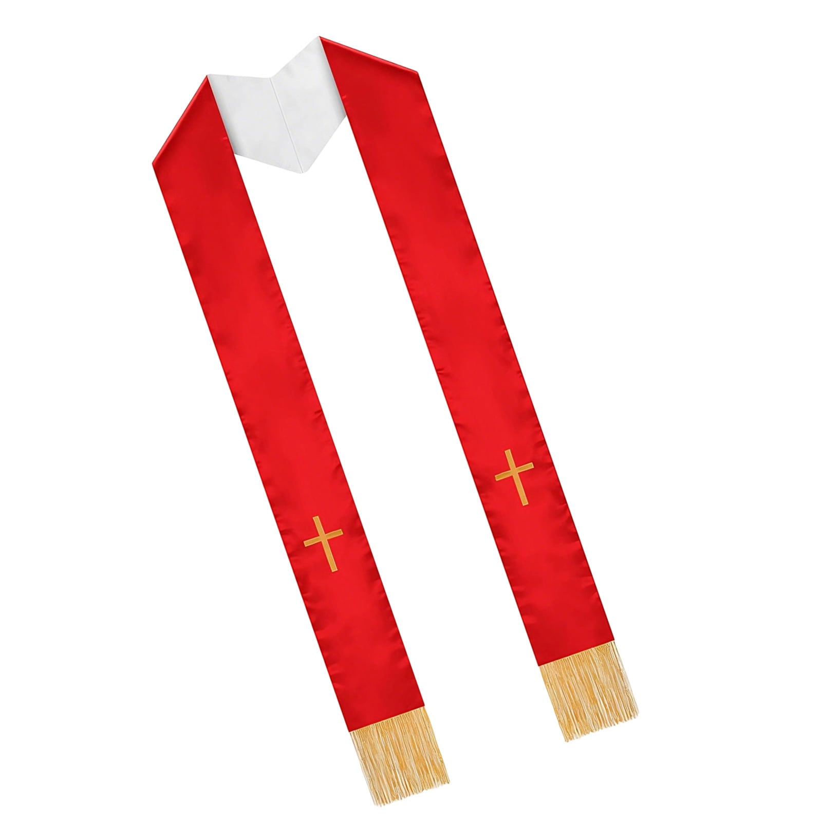 2Pcs Reversible Clergy Shawl for Pastors with Crossed Detail Tassels ...