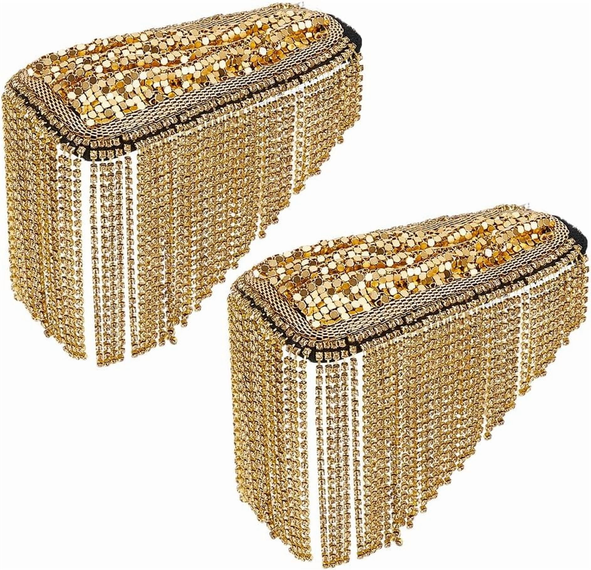 2Pcs Rhinestone Shoulder Tassel Shoulder Link Chain Epaulet Retro ...