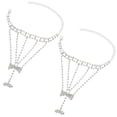 2Pcs Rhinestone Tennis Ring Bracelet Brass Chain Bracelet with ...