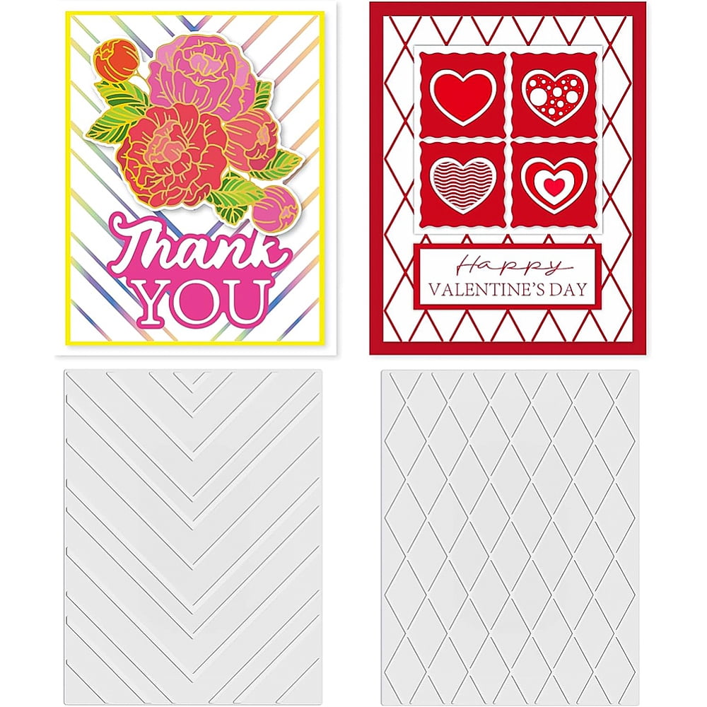 2Pcs Rhombus Background Hot Foil Plate Stripe Background Carbon Steel ...