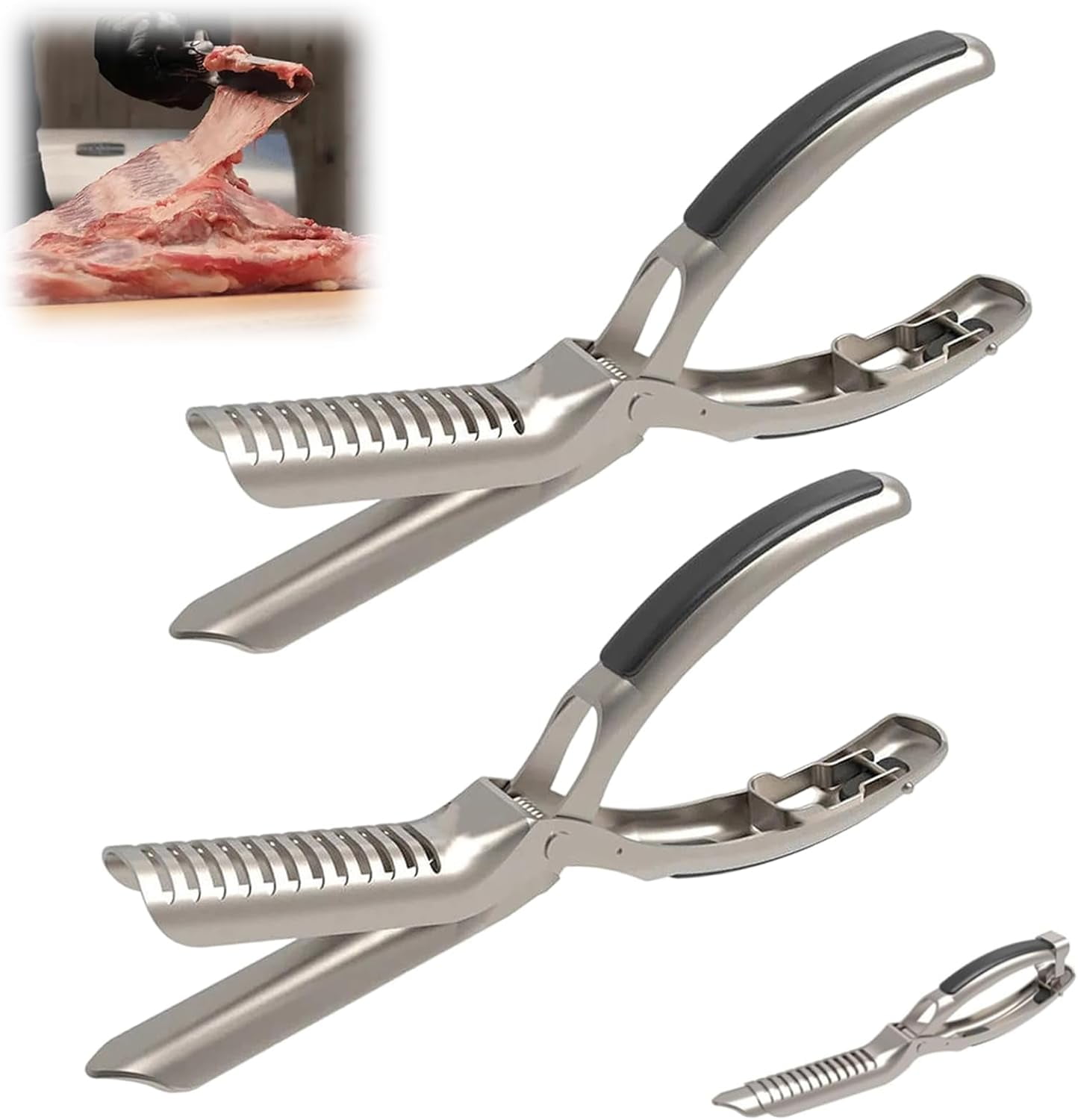 2Pcs Rib Prep Tool, Rib Membrane Remover Stainless Steel Tool Kit, BBQ ...