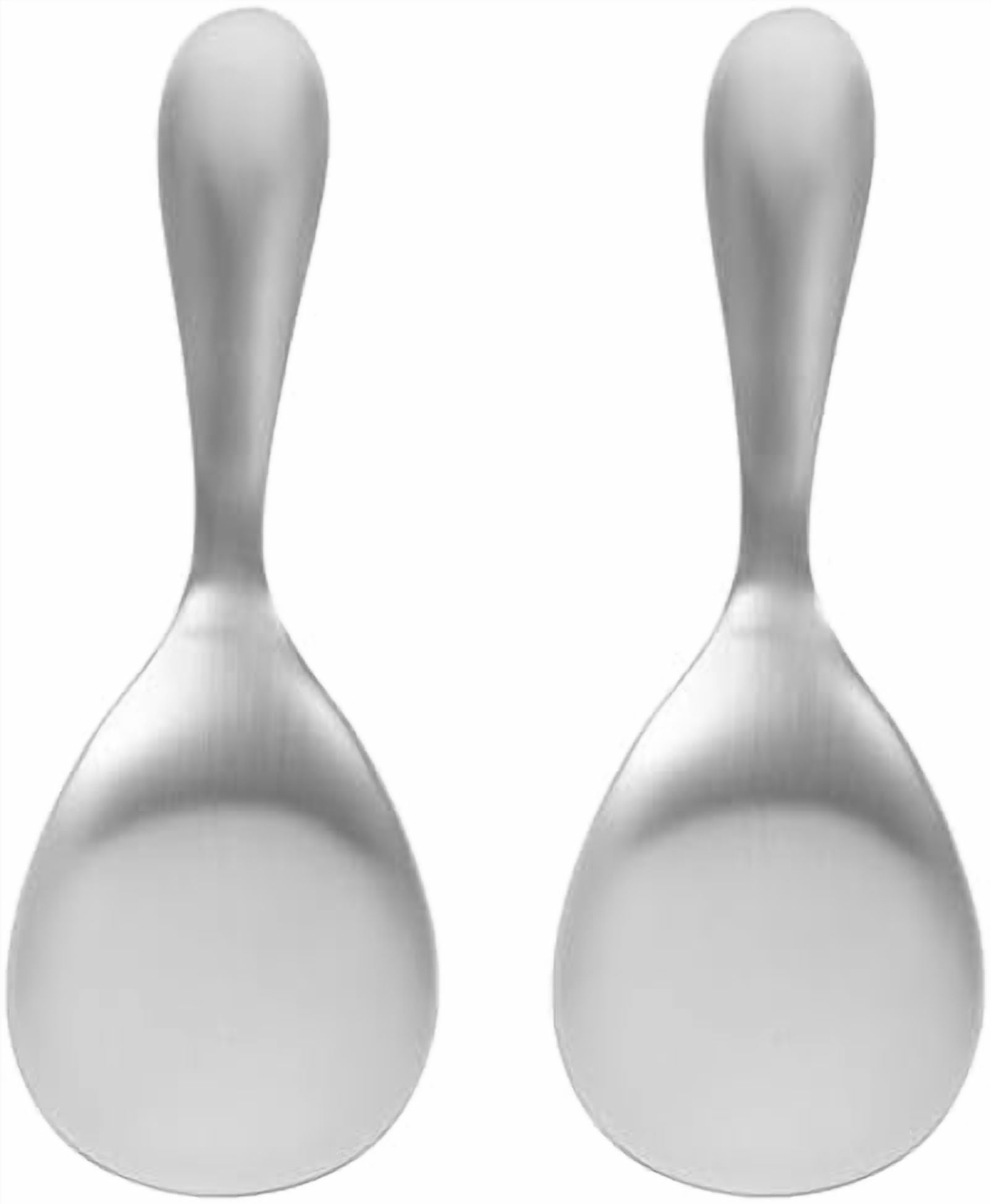 2Pcs Rice Spoons for Serving, Stainless Steel Rice Paddle Spoon Non ...