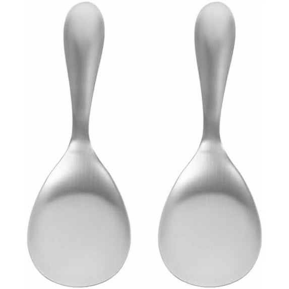2Pcs Rice Spoons for Serving, Stainless Steel Rice Paddle Spoon Non ...