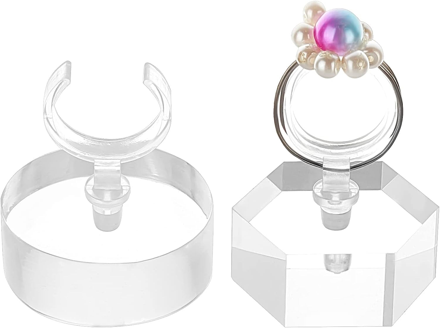 2Pcs Ring Holder Blocks Acrylic Ring Display Stand Ring Display Holder ...