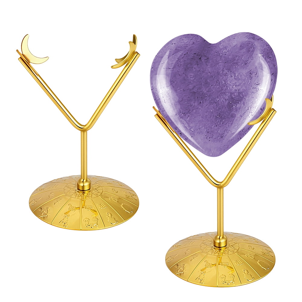 2Pcs Rock Display Stand Metal Heart Shape Display Holder Small Ball ...