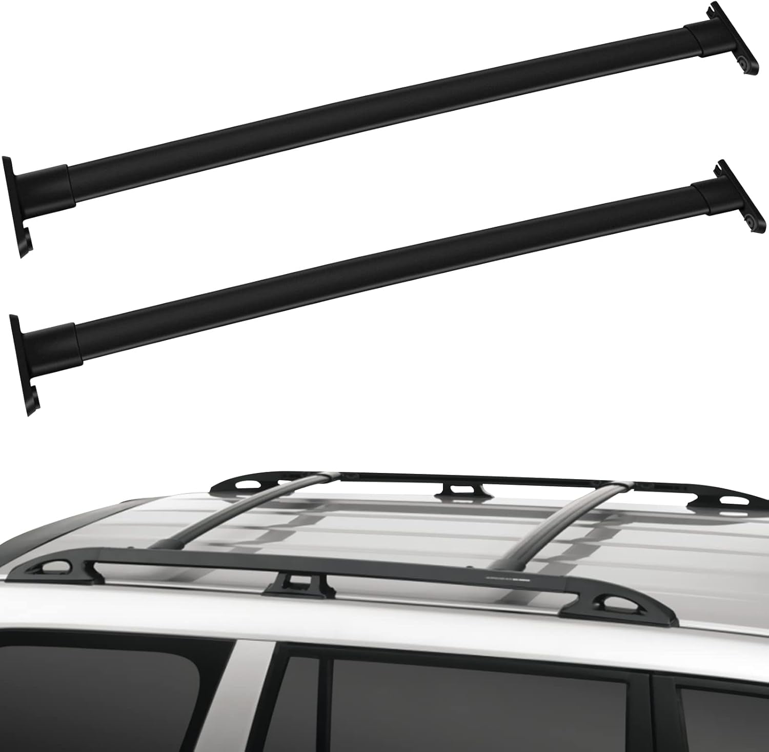 2Pcs Roof Racks Black 150LBS Cross Bars Compatible for Explorer 2011 ...
