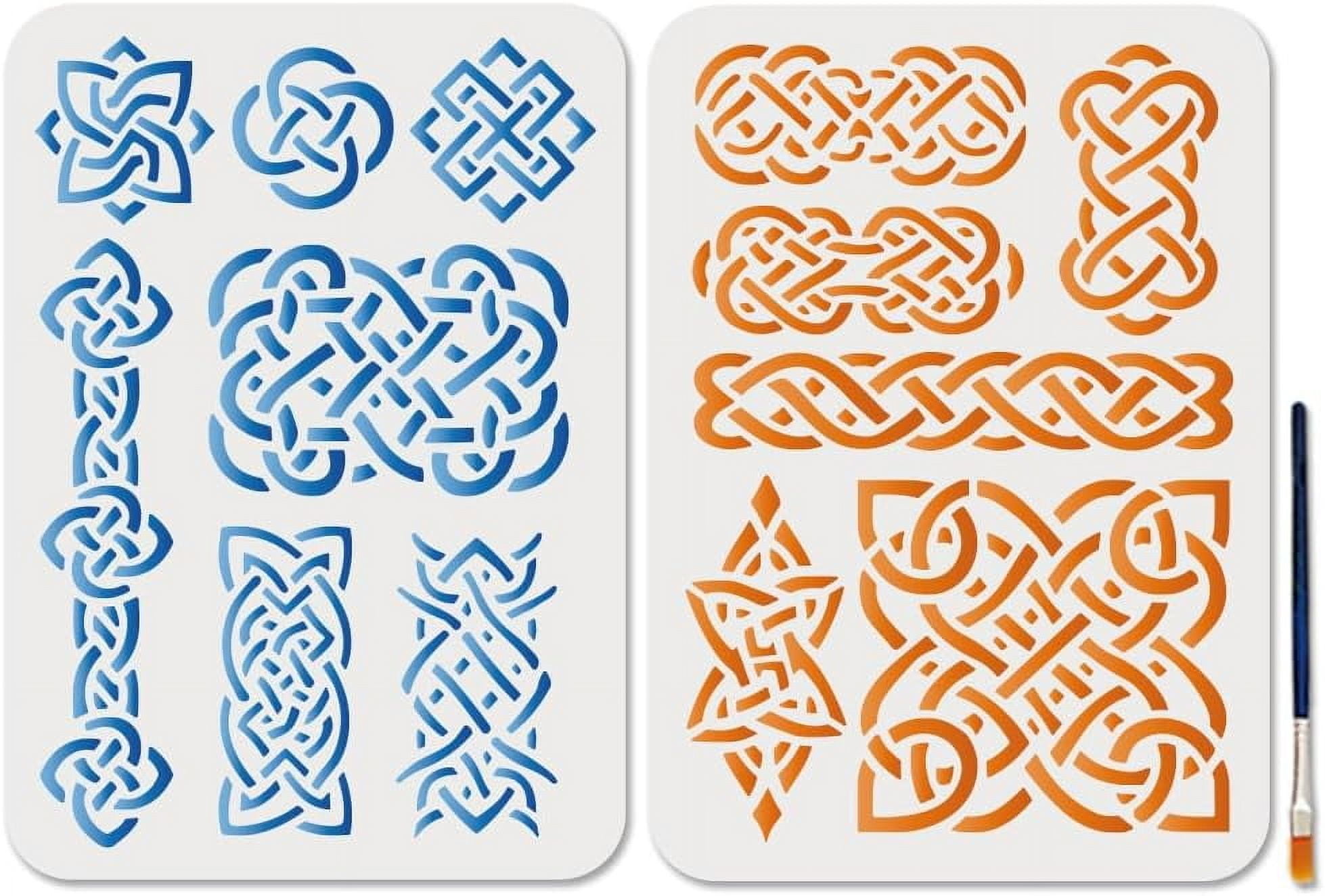 2Pcs Rope Knots Painting Stencil Square Border Template 11.7x8.3inch ...