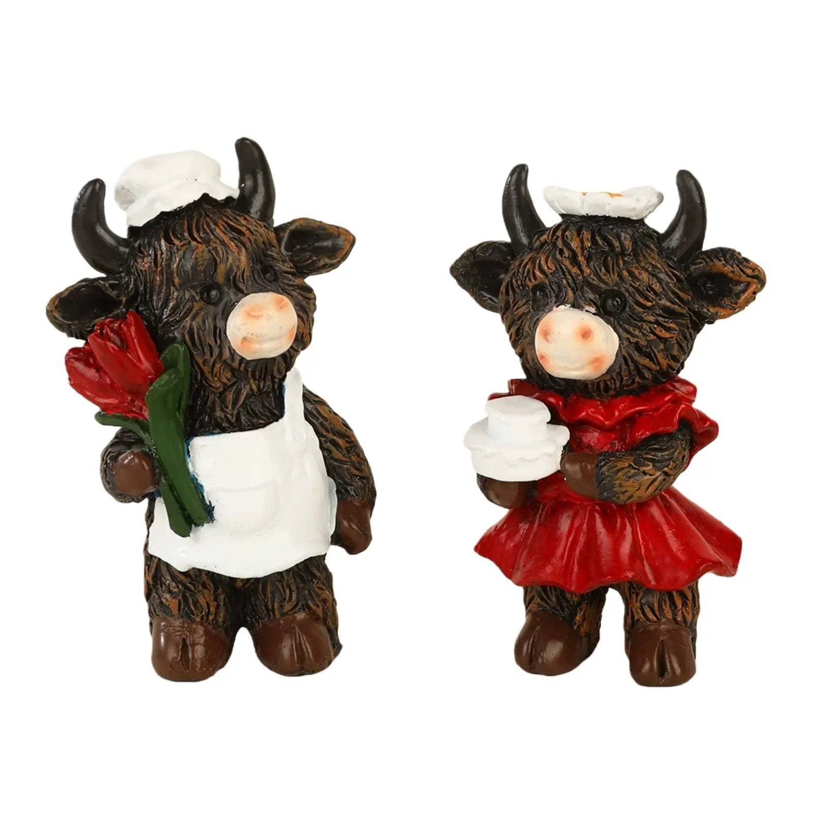 2Pcs Rose Calf Couple Resin Statue Elegant Home Ornament For Living ...