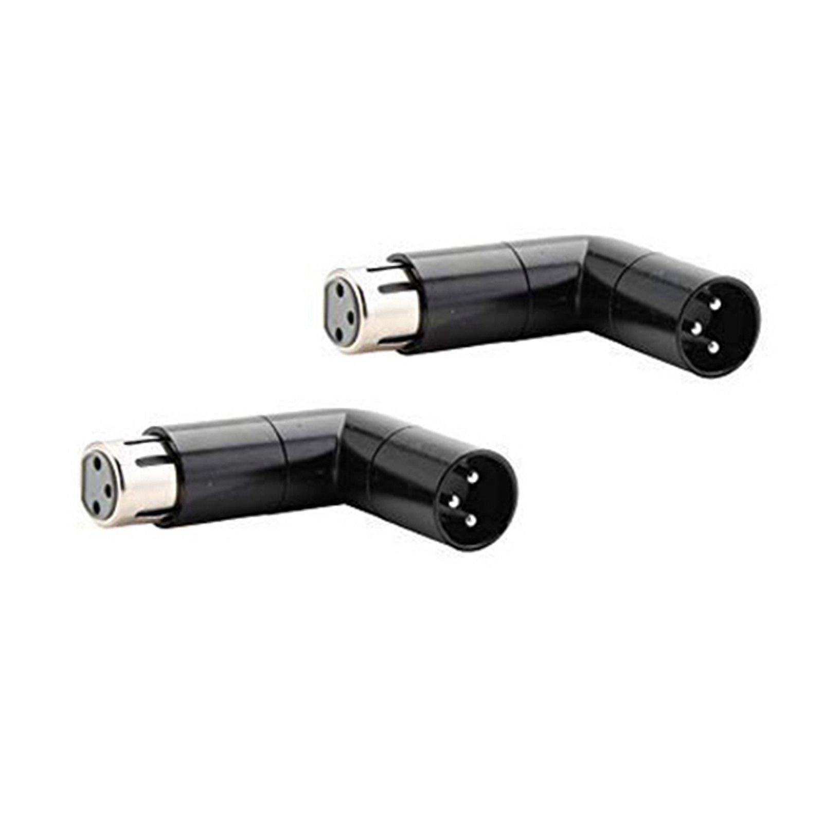 2Pcs Rotatable XLR Angle Adapter Dual Male and Female L-Shaped Connector Metal Adapter with 4 ...