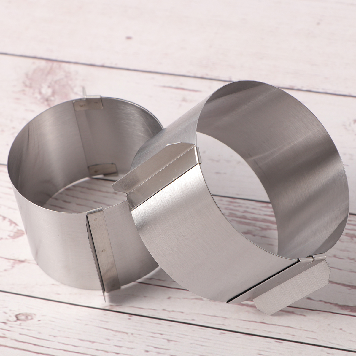 2Pcs Round Cake Ring Mold Stainless Steel Mousse Molds Adjustable Cake ...
