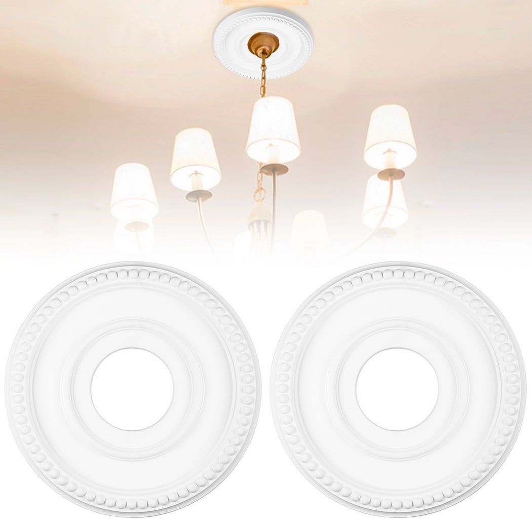 2Pcs Round Ceiling Light Medallions, Smooth Finish Ceiling Trim Ring ...