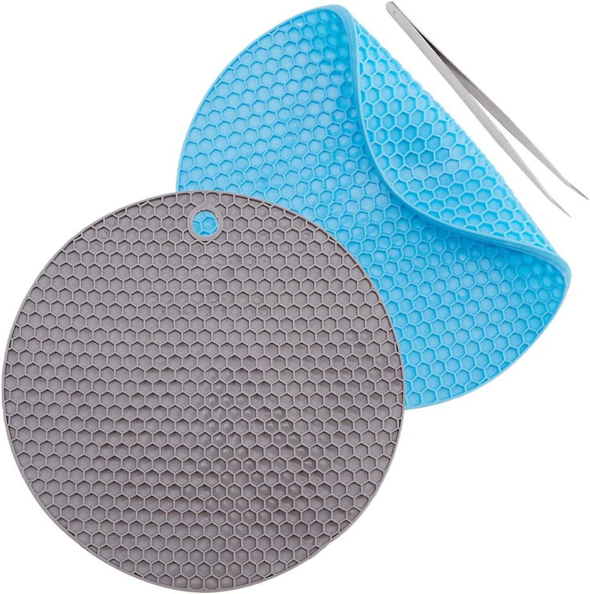 2Pcs Round Doming Mats Rubber Trivet Mats Nonslip Insulation Honeycomb ...