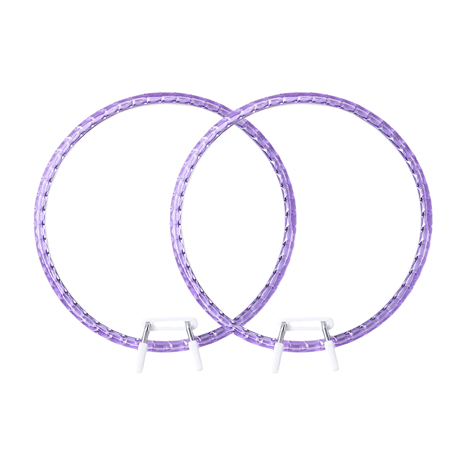 2Pcs Round Plastic Embroidery Hoops Spring Action Stitching Frame for ...