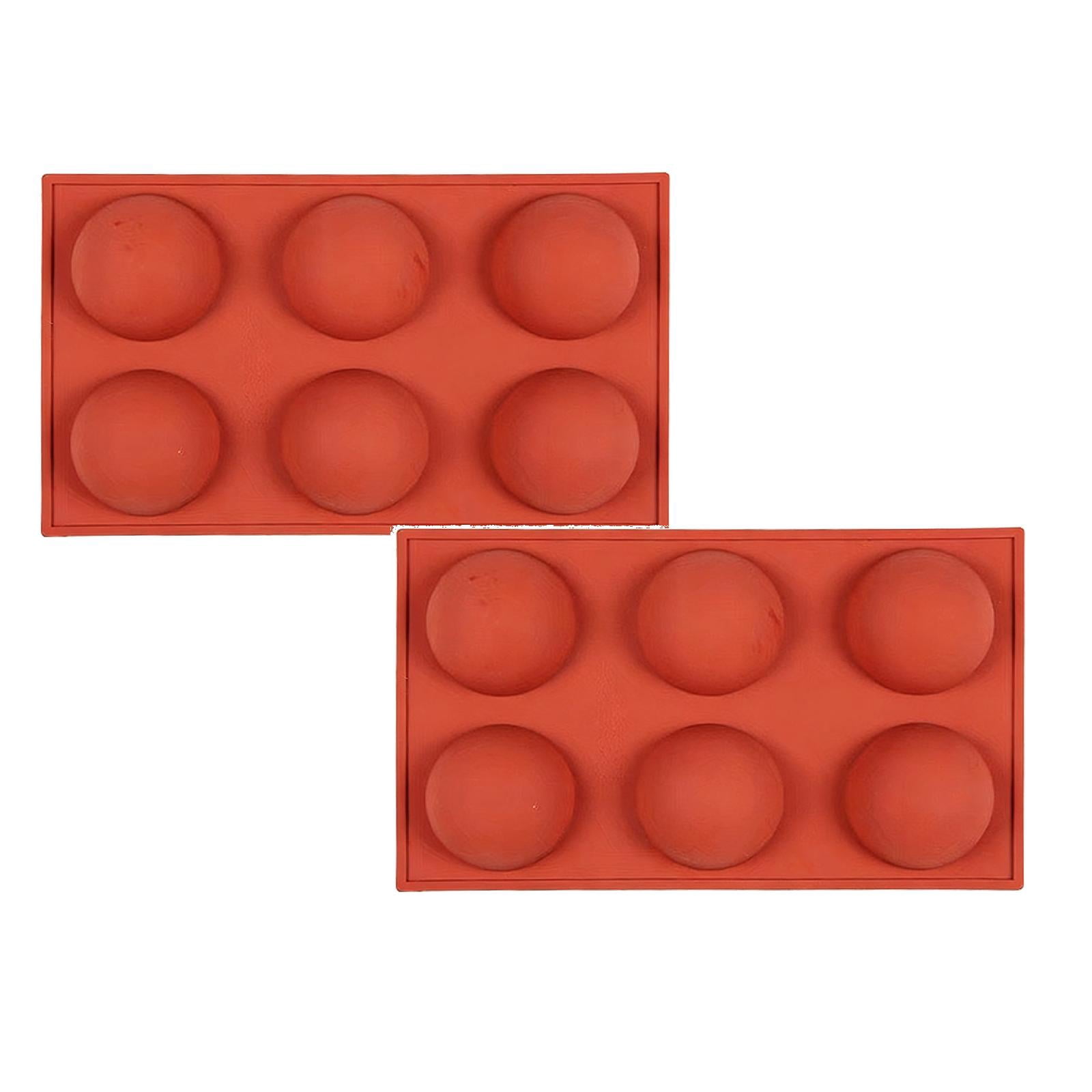2Pcs Round Silicone Molds, Small 6-Cavity Semi Sphere Silicone Molds ...