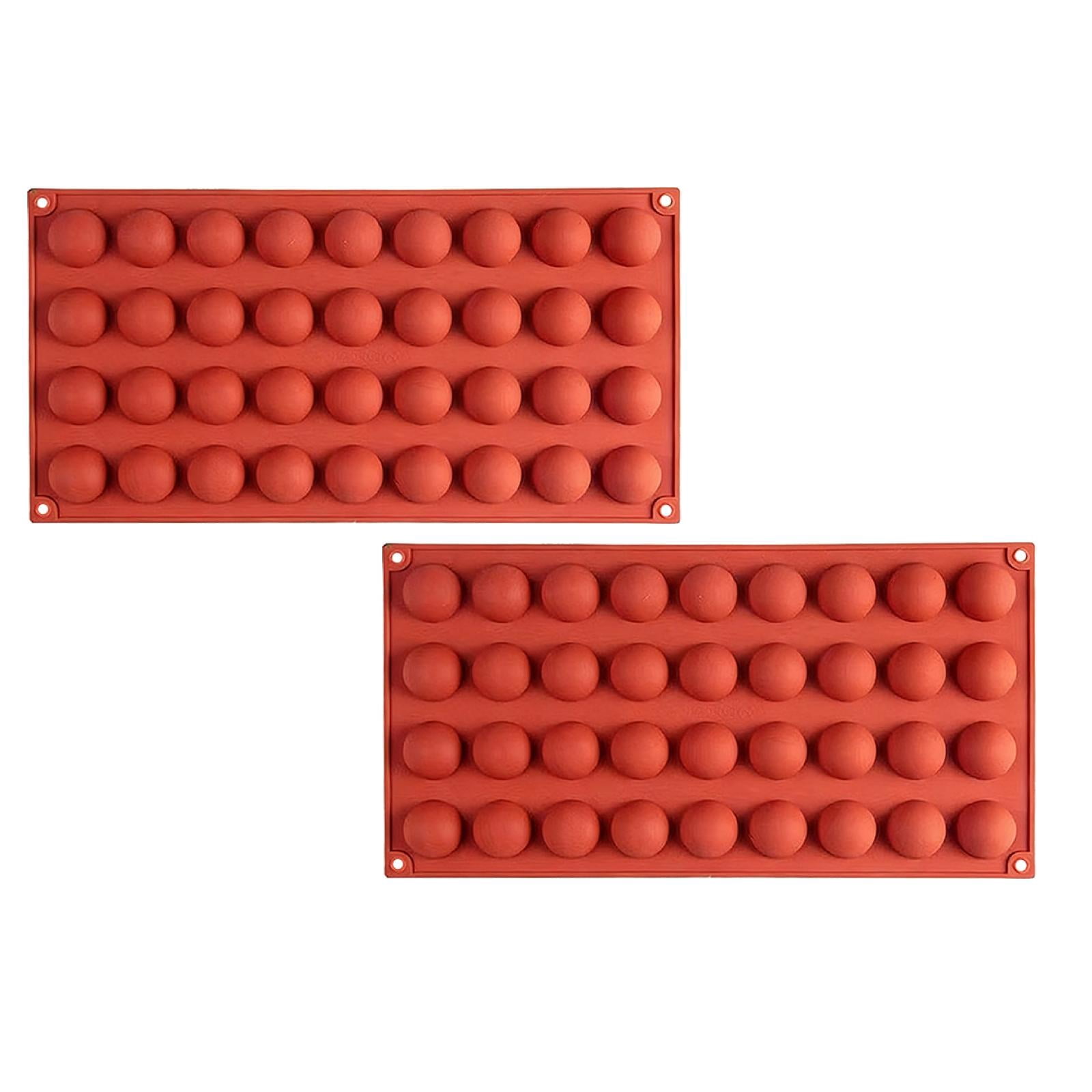 2Pcs Round Silicone Molds, Small 6-Cavity Semi Sphere Silicone Molds ...