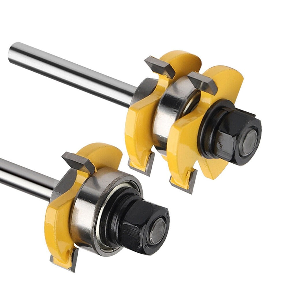 2Pcs Router Bit Tongue Groove Router Bit Set 1/4Inch Shank Woodworking ...