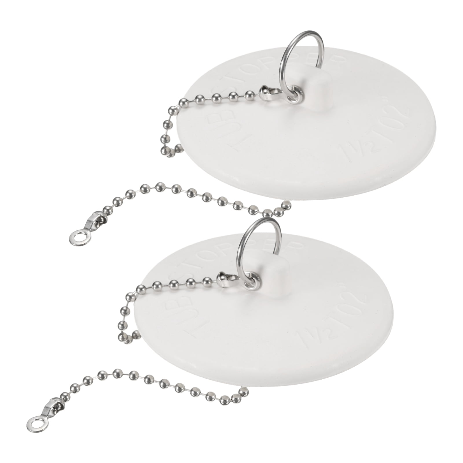 Uxcell 2Pcs Rubber Drain Stopper with Chain and Hanging Ring, Bathtub ...