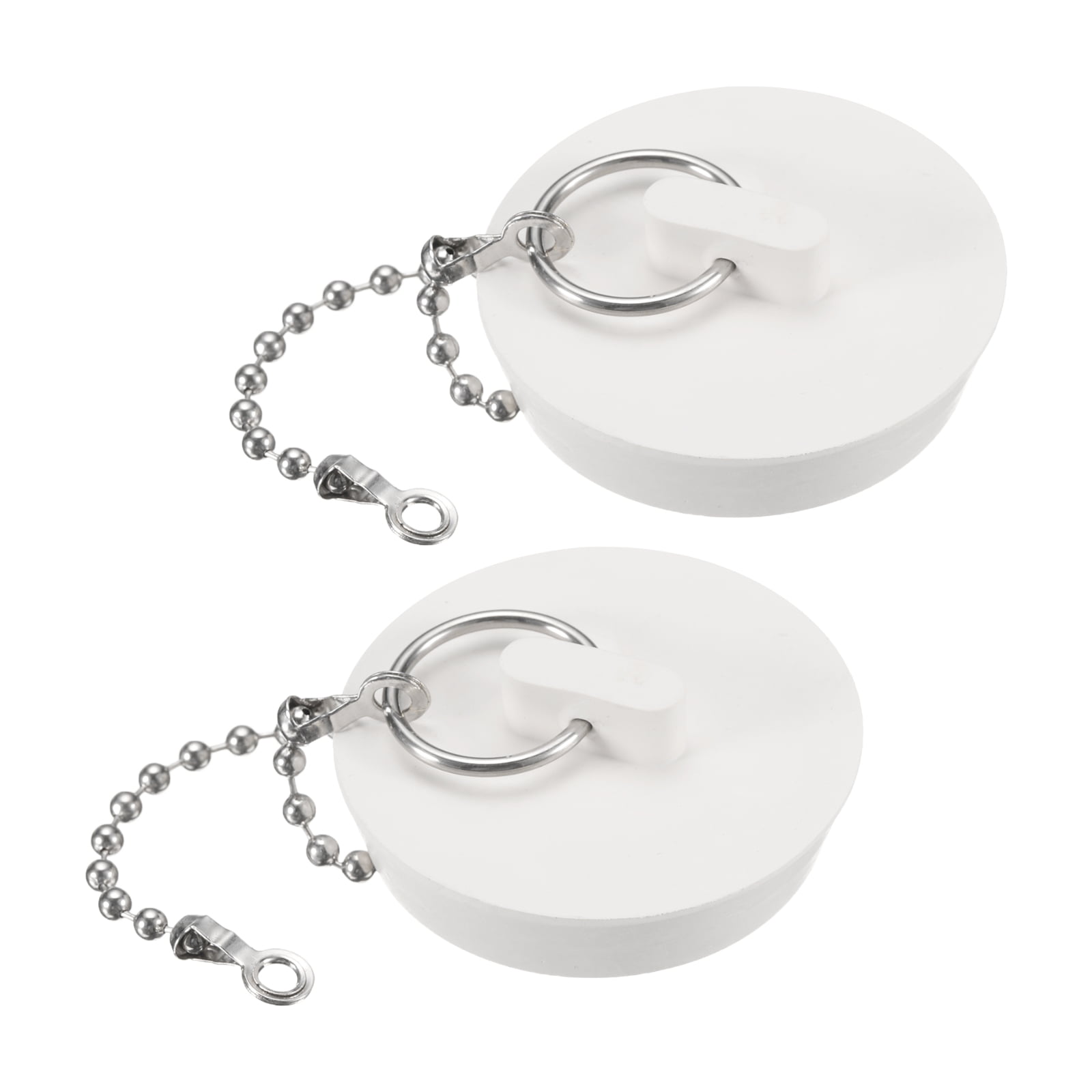 Uxcell 2Pcs Rubber Drain Stopper with Chain and Hanging Ring, Bathtub ...