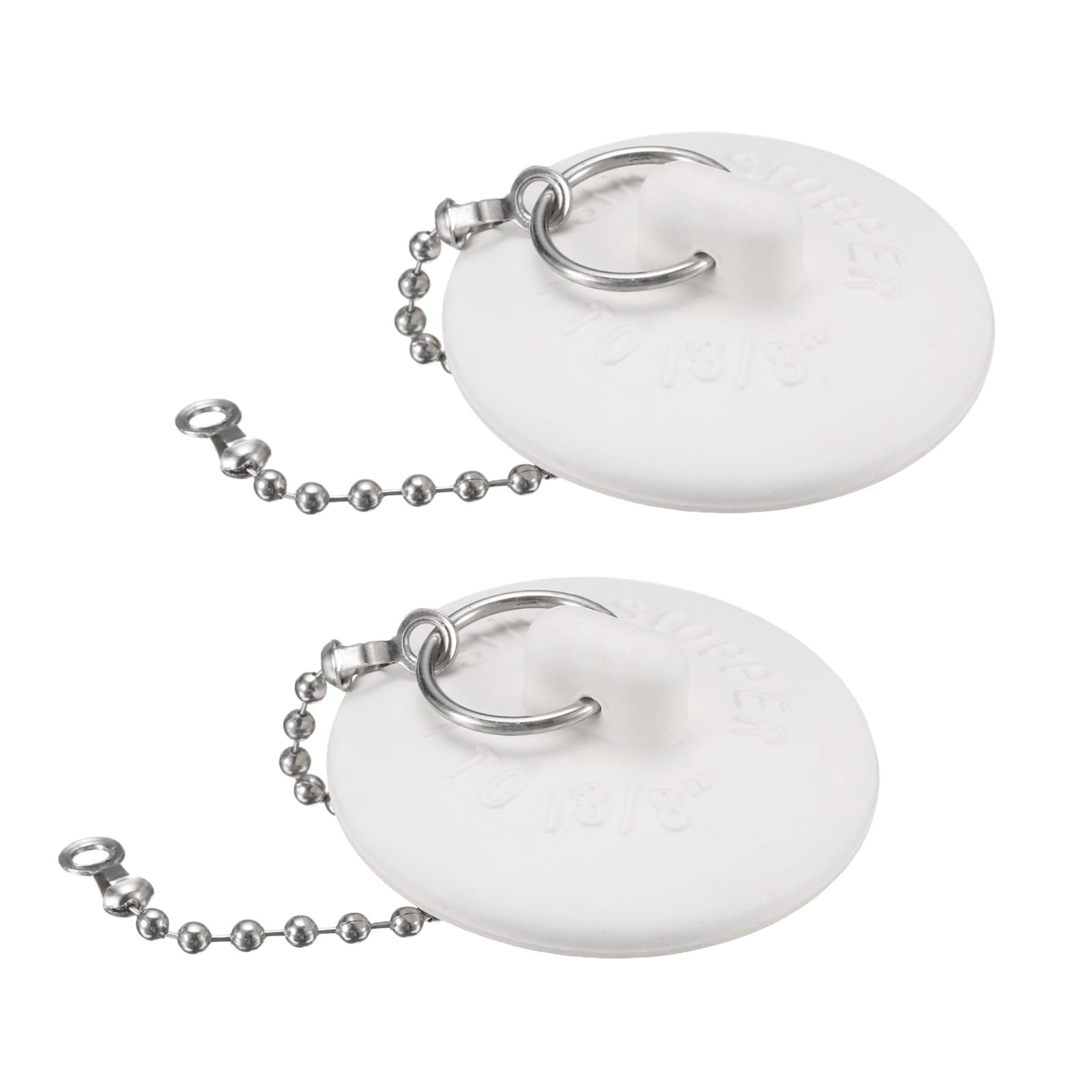 2Pcs Rubber Drain Stopper with Chain and Hanging Ring, Bathtub Drain ...