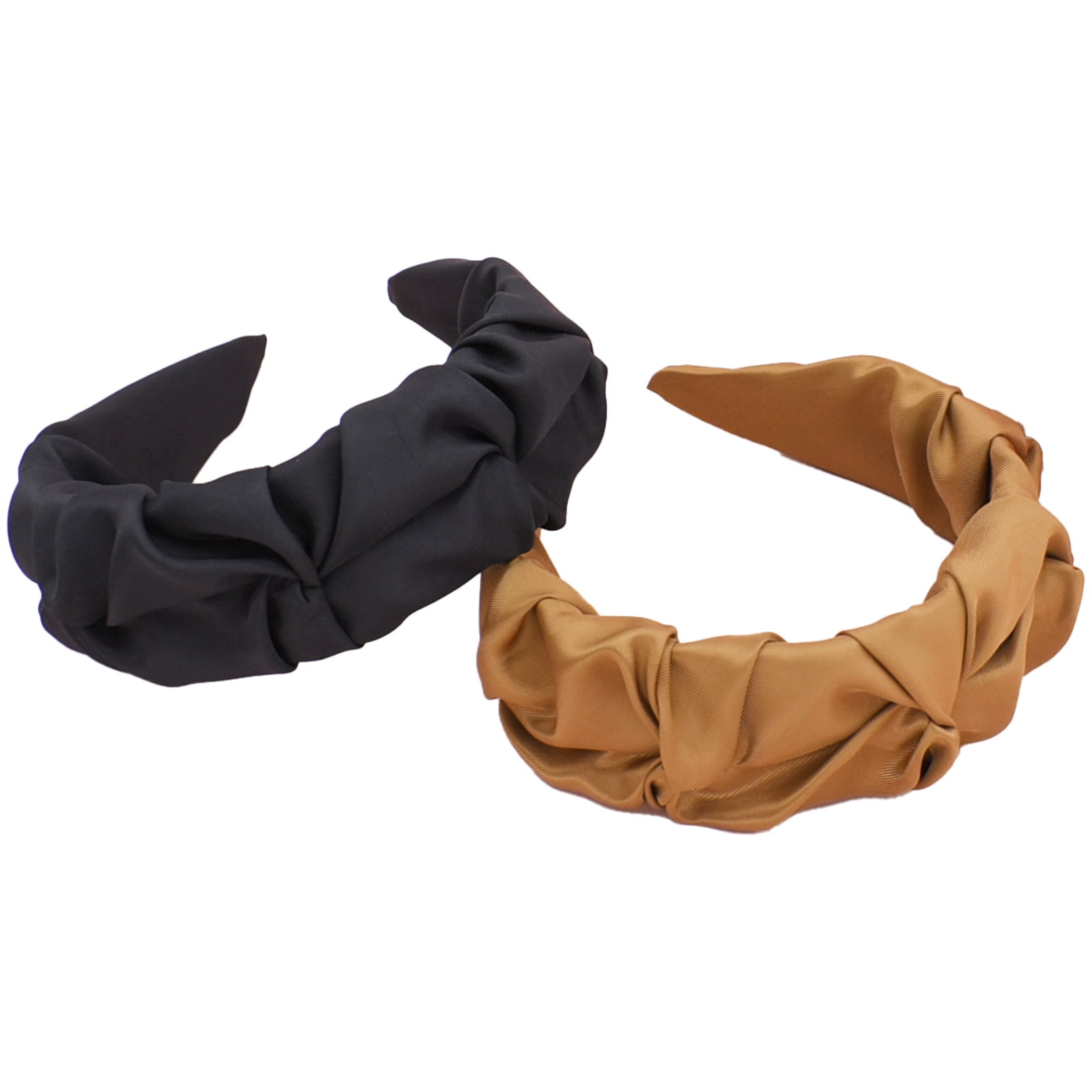 2Pcs Ruched Headbands, BEGOOD Women's Wide Hair Band Fashion Headwear ...