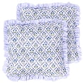 2Pcs Ruffle Cushion Cover 18 Inch Polyester Decorative Throw Pillow ...