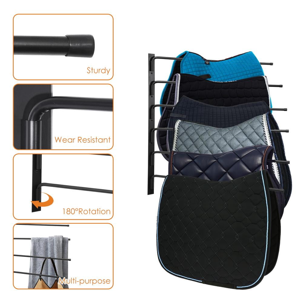 (2Pcs)Saddle Pad Rack Horse Tack Storage Swinging Blanket Rack Well ...