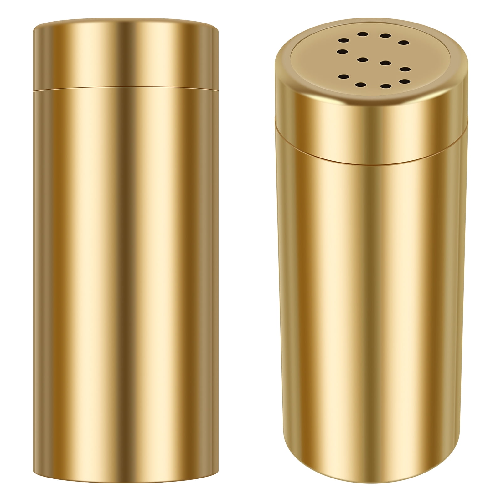 2Pcs Salt and Pepper Shakers Set Stainless Steel Spice Dispenser Shaker ...