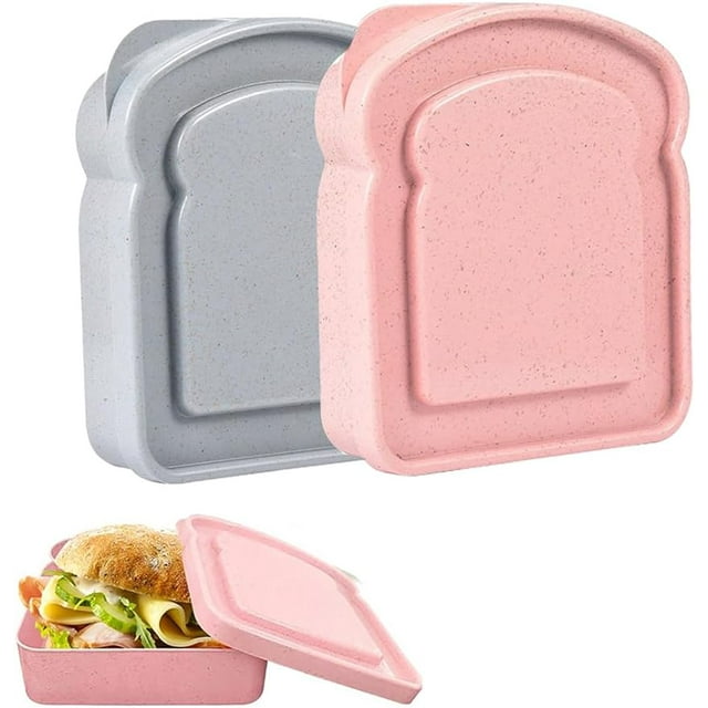 2Pcs Sandwich Containers, Sandwich Containers for Lunch Boxes Plastic ...