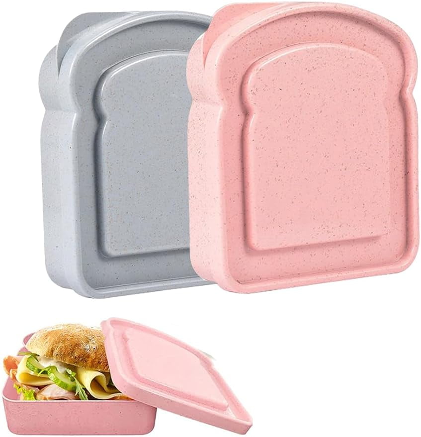 2Pcs Sandwich Containers, Sandwich Containers for Lunch Boxes Plastic ...