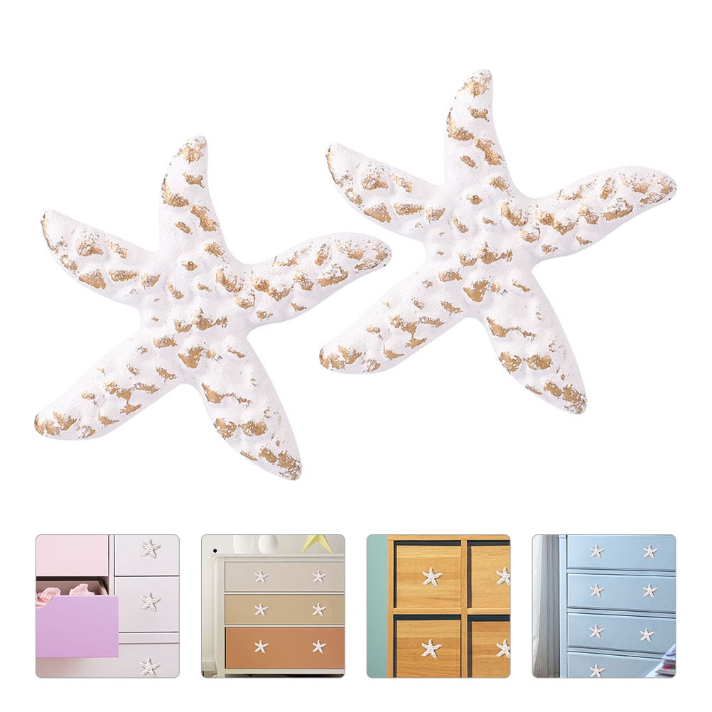 2Pcs Sea Star Knobs Retro Drawer Knobs Ocean Theme Handles Wardrobe ...
