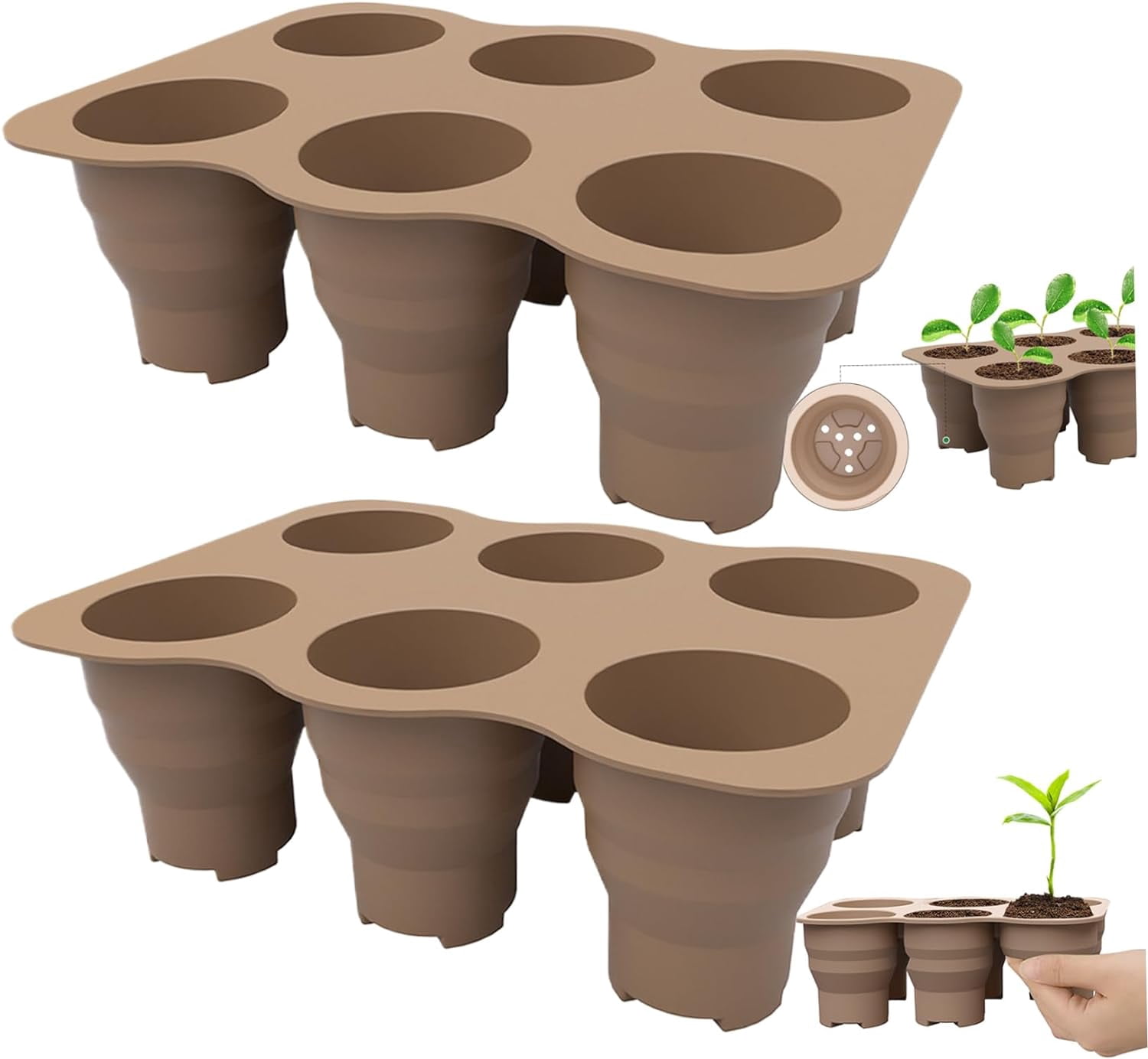 2Pcs Seed Starter Trays for Planting Seeds, Seedling Starter Trays with ...