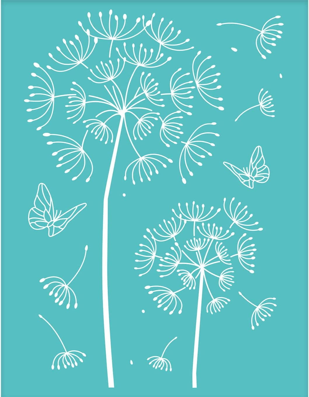 2Pcs Self-Adhesive Silk Screen Printing Dandelion Theme Reusable Mesh ...