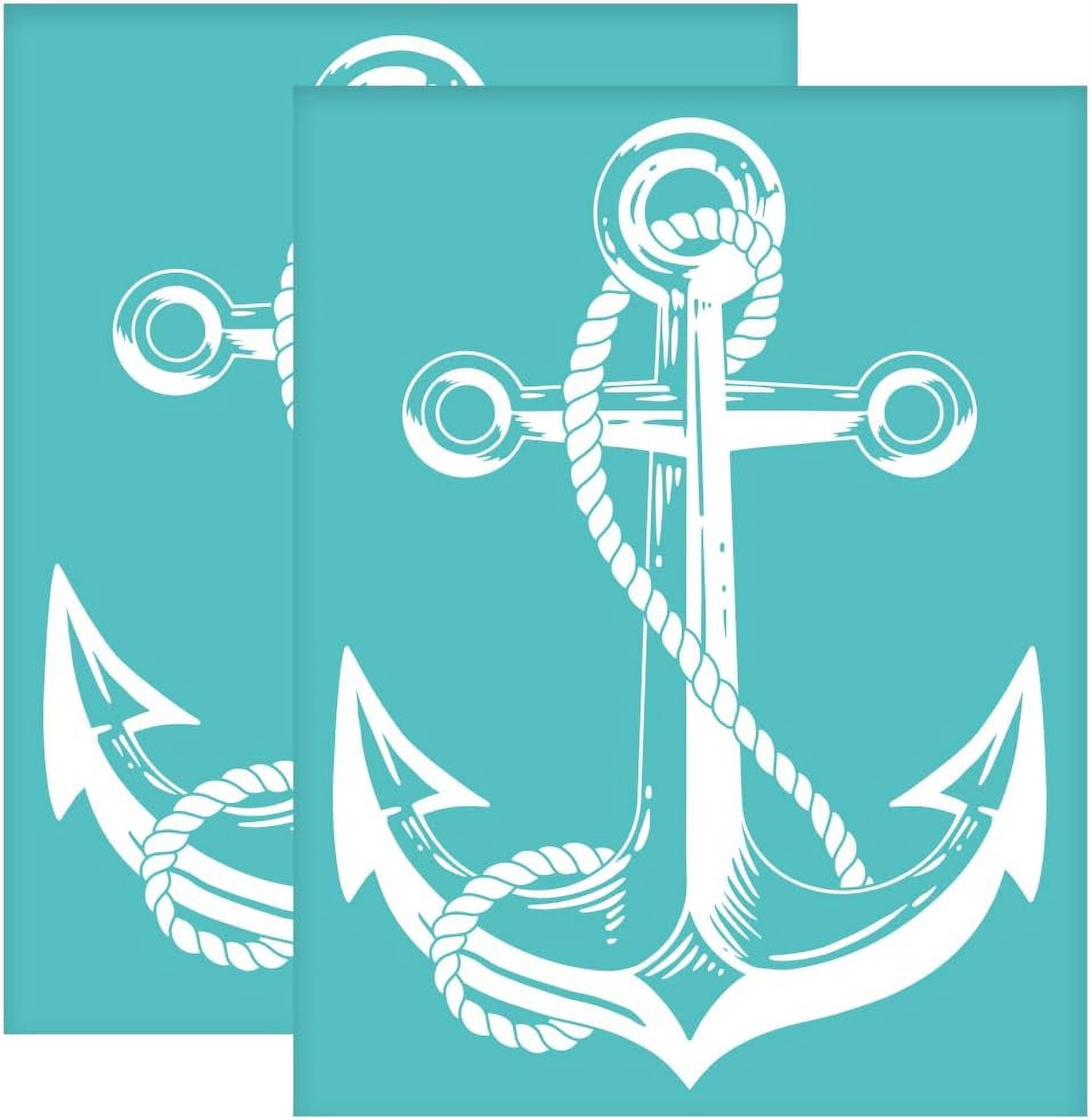 2Pcs Self-Adhesive Silk Screen Printing Stencil Anchor Pattern Mesh ...