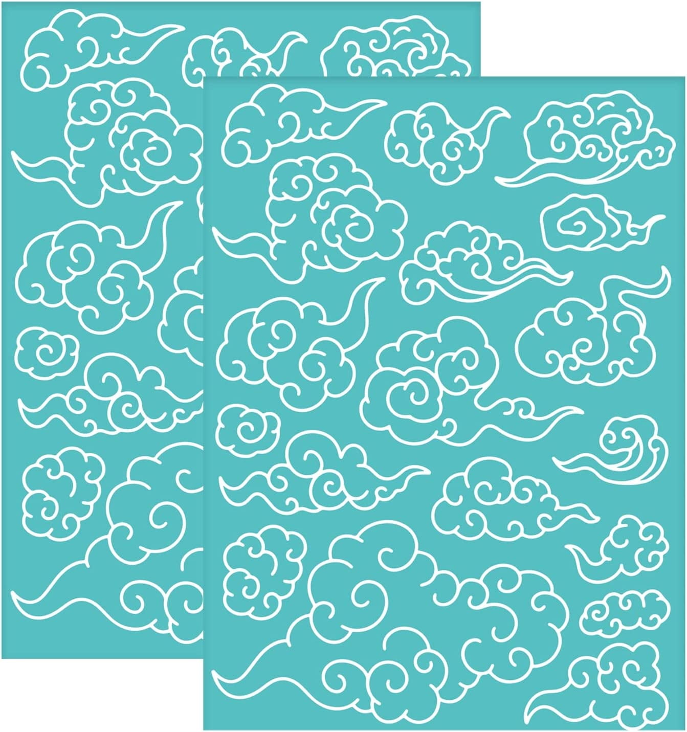 2Pcs Self-Adhesive Silk Screen Printing Stencil Cloud Pattern Mesh ...