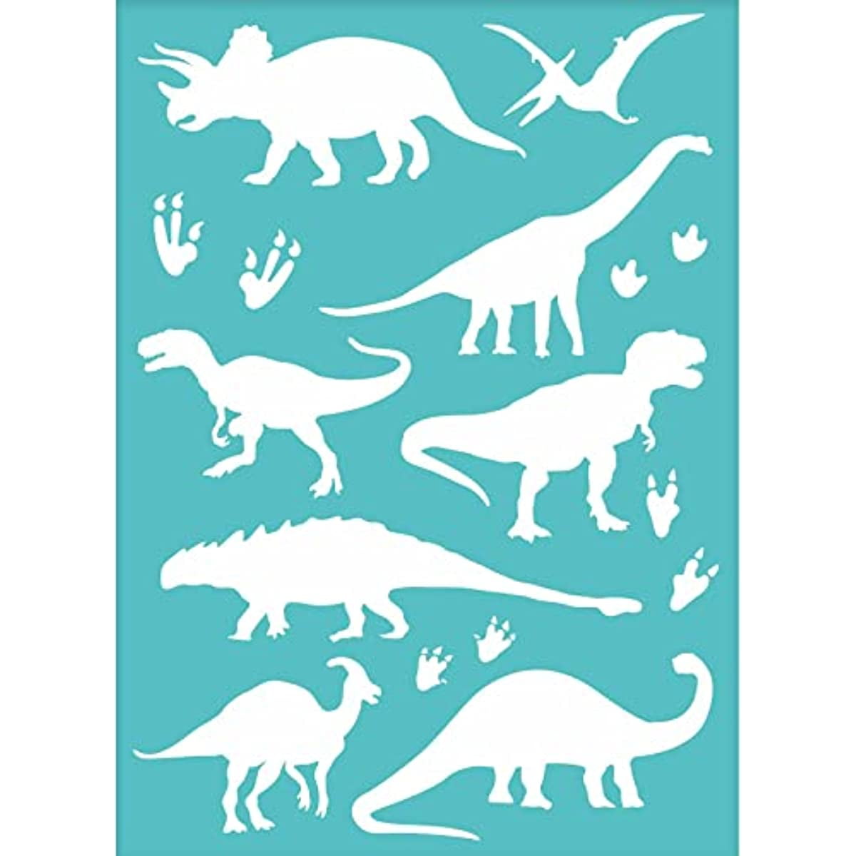 2Pcs Self-Adhesive Silk Screen Printing Stencil Dinosaur Pattern ...