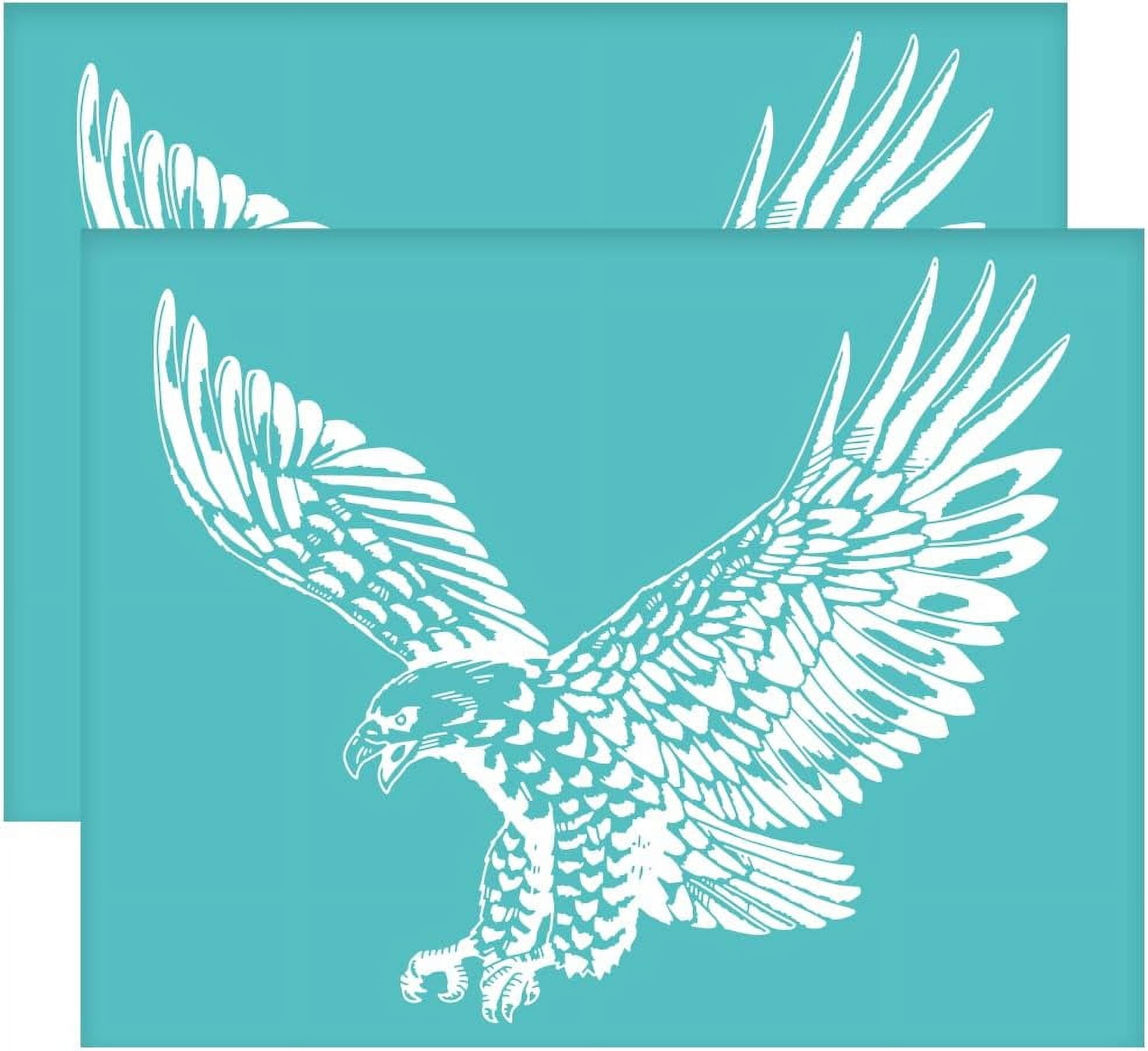 2Pcs Self-Adhesive Silk Screen Printing Stencil Eagle Pattern Mesh ...