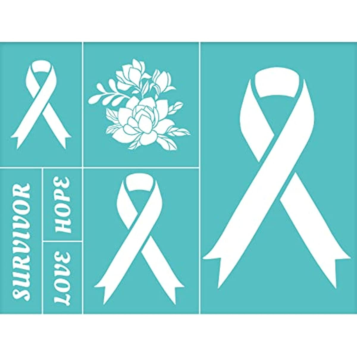 2Pcs Self-Adhesive Silk Screen Printing Stencils Ribbon Pattern ...