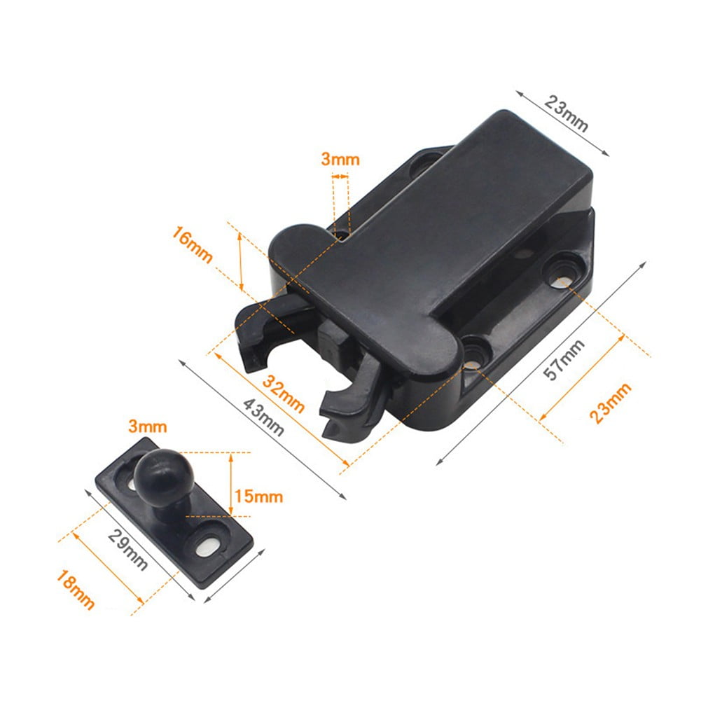 2Pcs Self Rebound Magnetic Cabinet Lock With Screws Push Self Locking ...