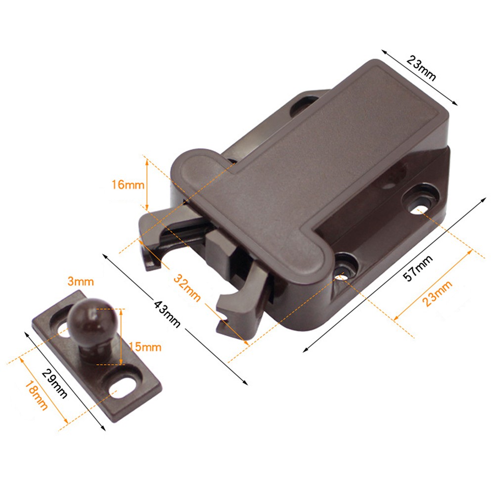 2Pcs Self Rebound Magnetic Cabinet Lock With Screws Push Self Locking ...