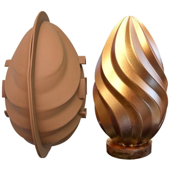 2Pcs/Set 3D Easter Egg Chocolate Mold Easy-Release Easter Baking Molds ...