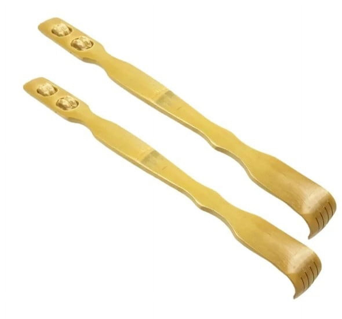2Pcs/Set Back Scratcher Wear-Resistant Relief Itchy Compact Bamboo Wood ...