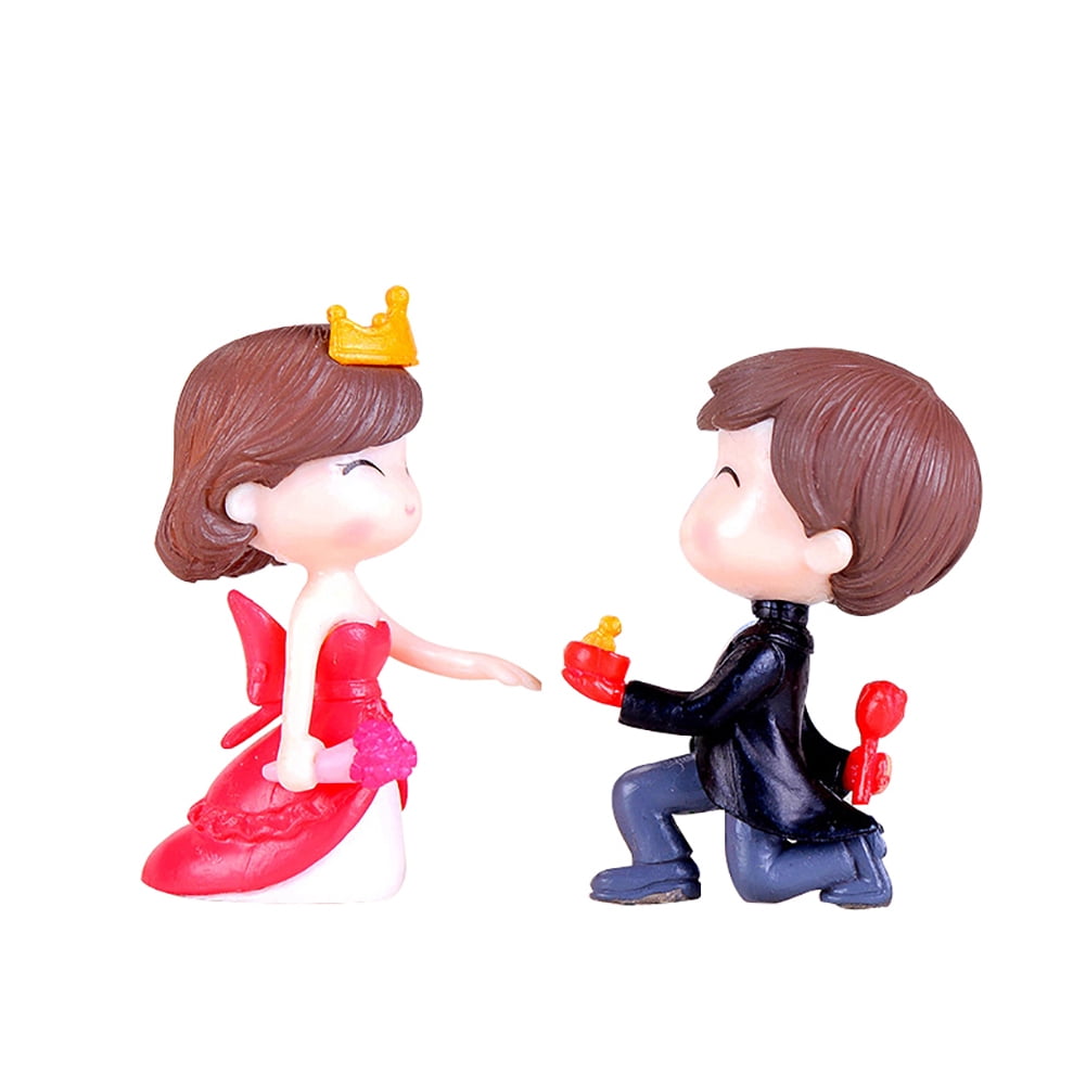2Pcs/Set Bride Groom Miniature Couple Wedding Ornaments Micro Landscape ...