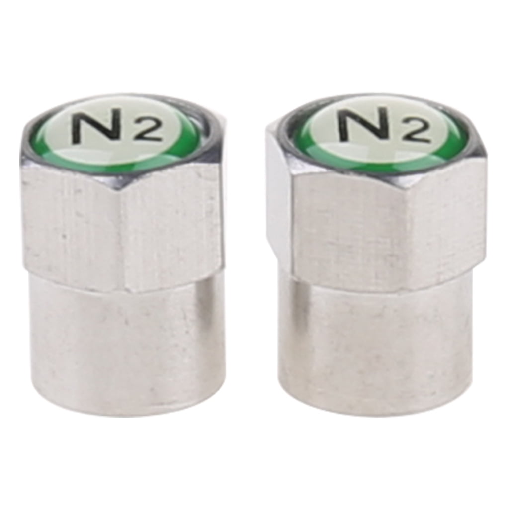 2Pcs/Set Chrome Car Auto TPMS for Stem N2 Nitrogen Tire Insert Cover ...