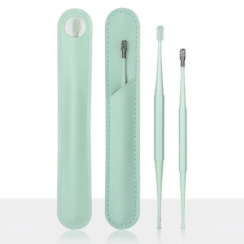 2Pcs/Set Double Head Spiral Soft Silicone Earwax Removal Ear Scoop Set ...